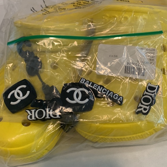 CROCS | Shoes | Crocsyellow New In Packaging W 5 Croc Jewelry Included ...